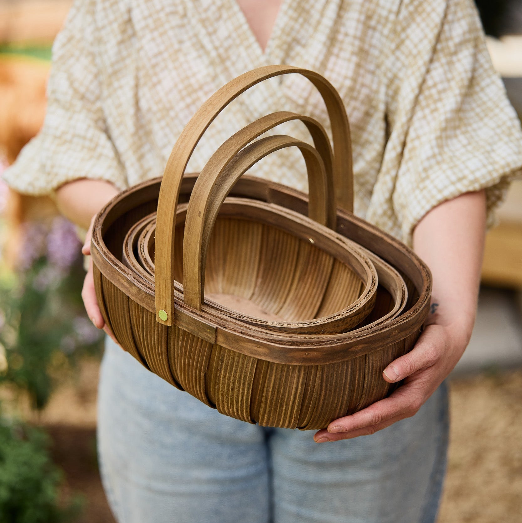 Set of 3 Garden Harvest Baskets – Veggie & Flower Garden Seeds